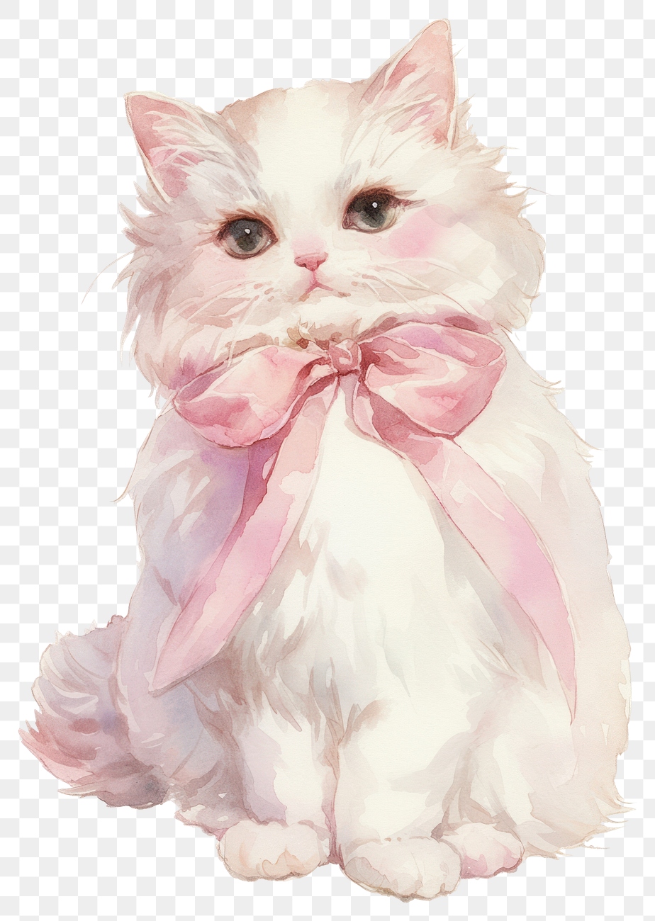 PNG Coquette cat art illustration | Premium PNG - rawpixel