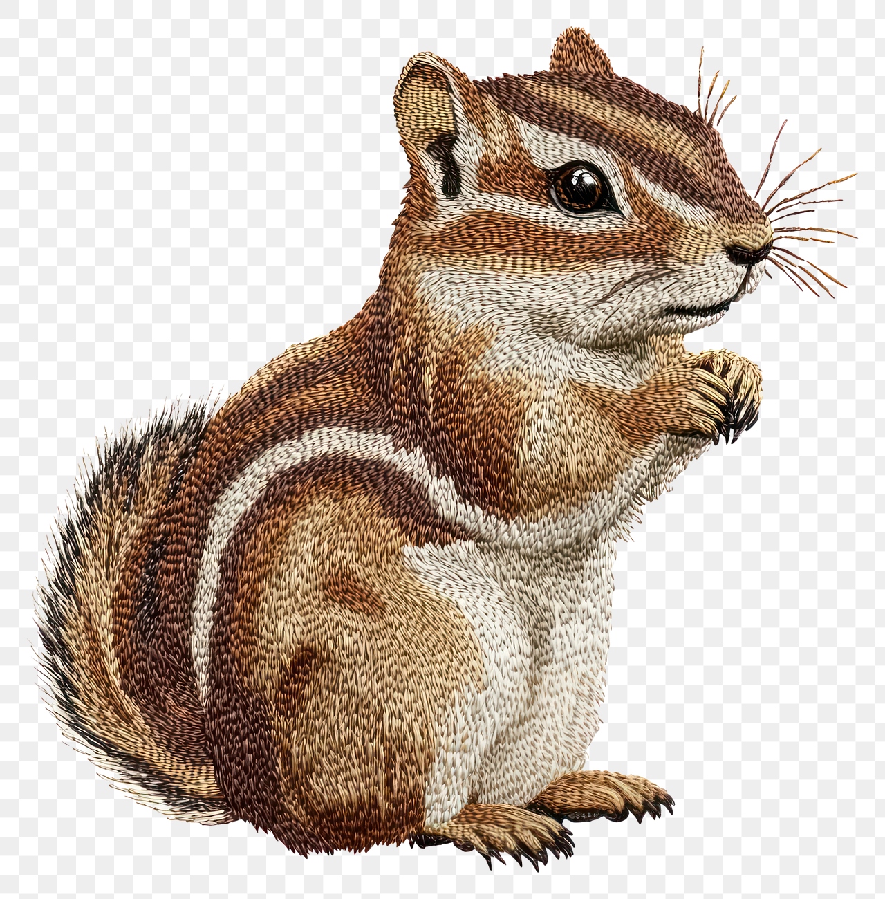 PNG Chipmunk embroidery style animal | Free PNG - rawpixel