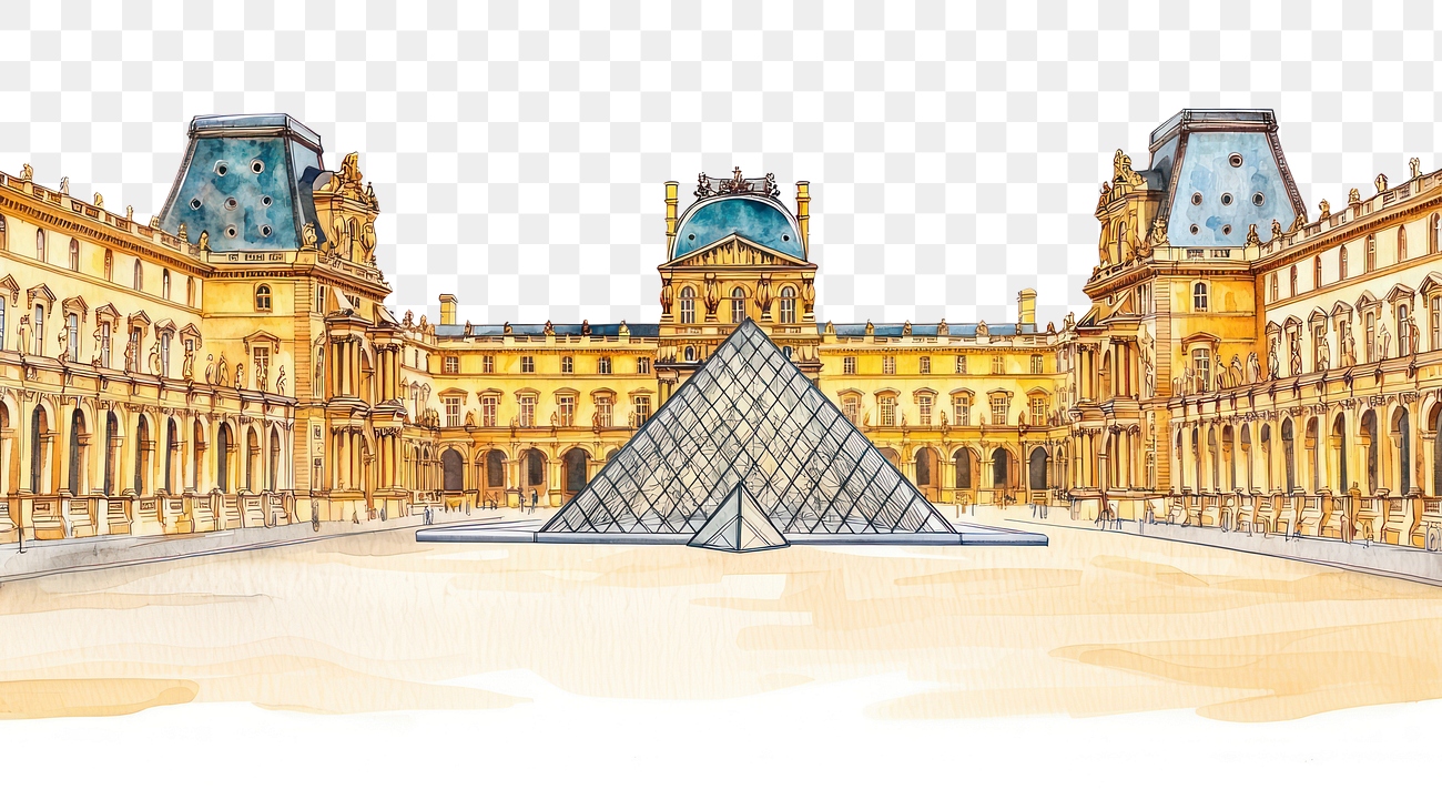 PNG Louvre France landmark architecture | Premium PNG - rawpixel