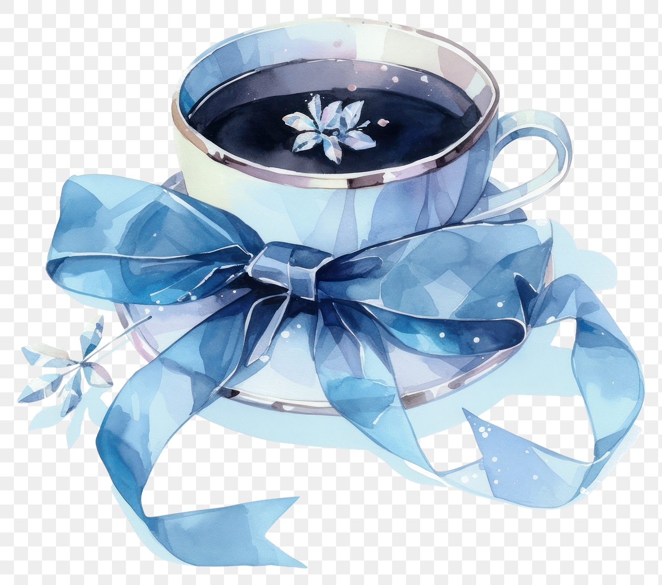 PNG Blue coquette coffee art | Premium PNG - rawpixel