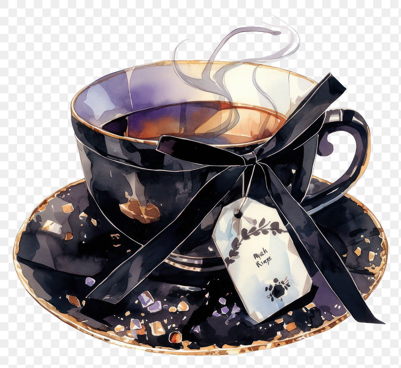 PNG Black coquette tea cup | Premium PNG - rawpixel