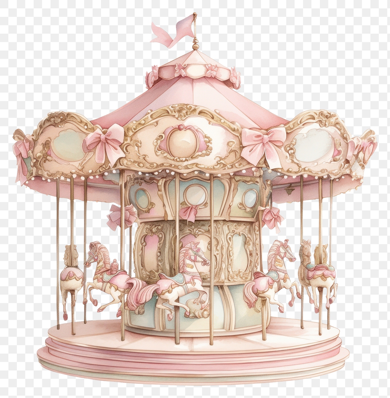 PNG Coquette carousel illustration ribbons | Premium PNG - rawpixel