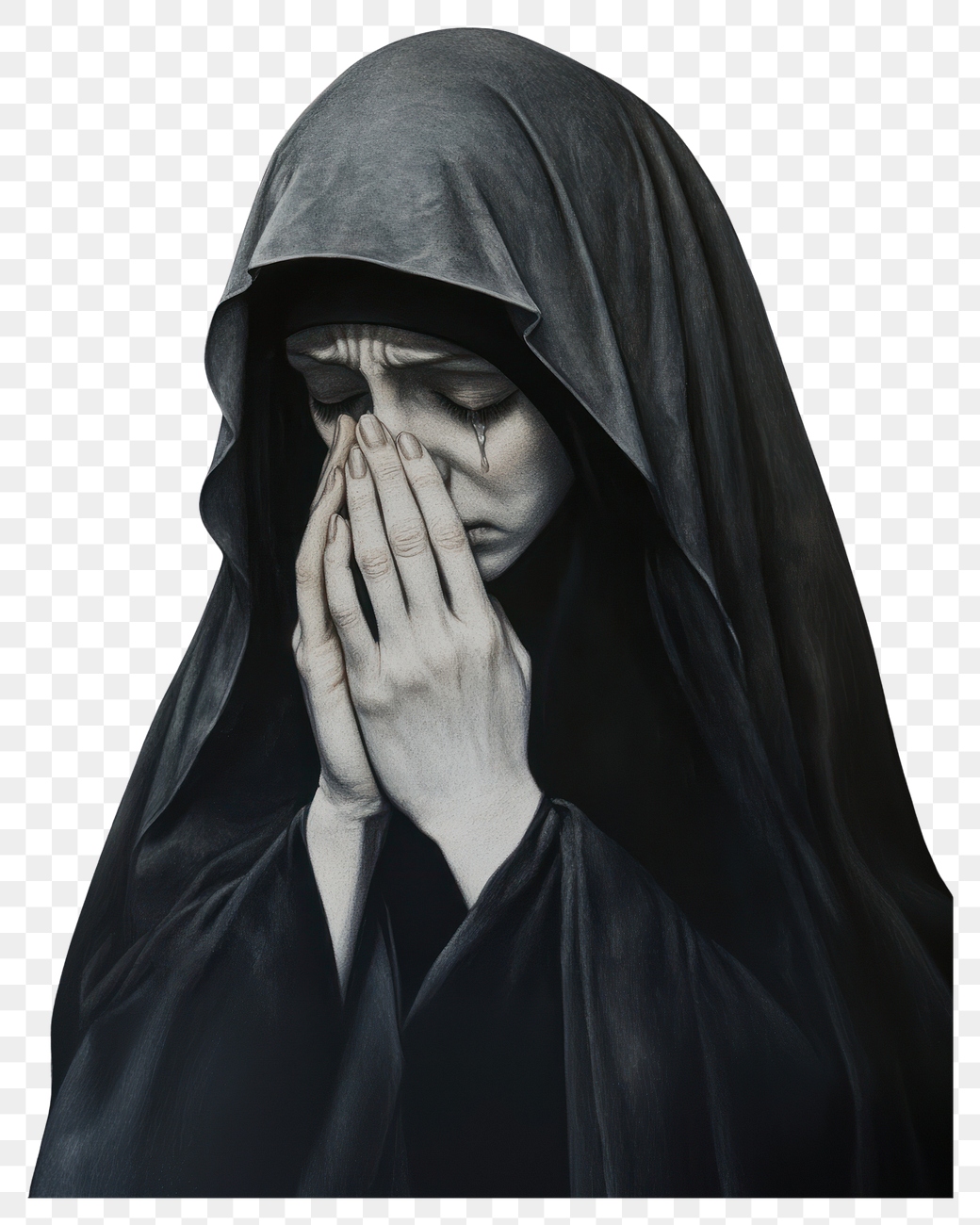 PNG Crying nun illustration background | Free PNG - rawpixel