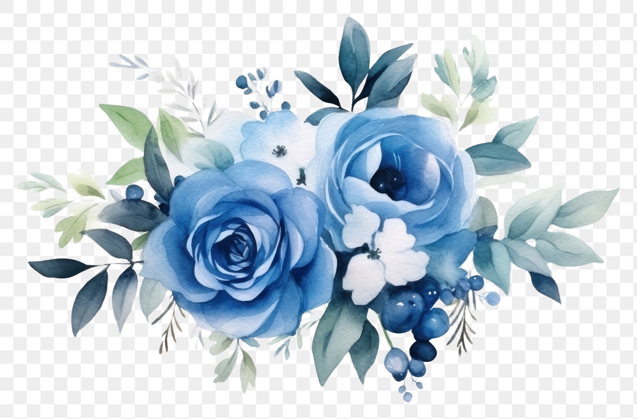 PNG Blue bouquet pattern flower | Premium PNG - rawpixel