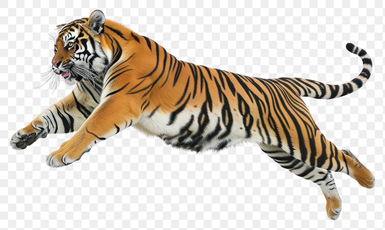 PNG Tiger jumping wildlife animal | Free PNG - rawpixel