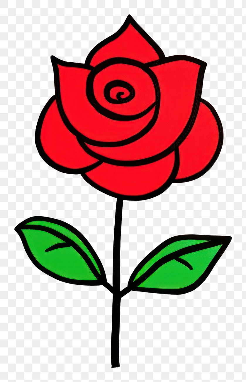 PNG Rose cartoon drawing flower. | Premium PNG - rawpixel
