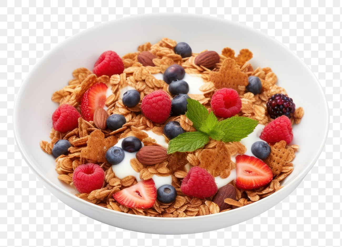PNG Homemade granola berry plate | Free PNG - rawpixel
