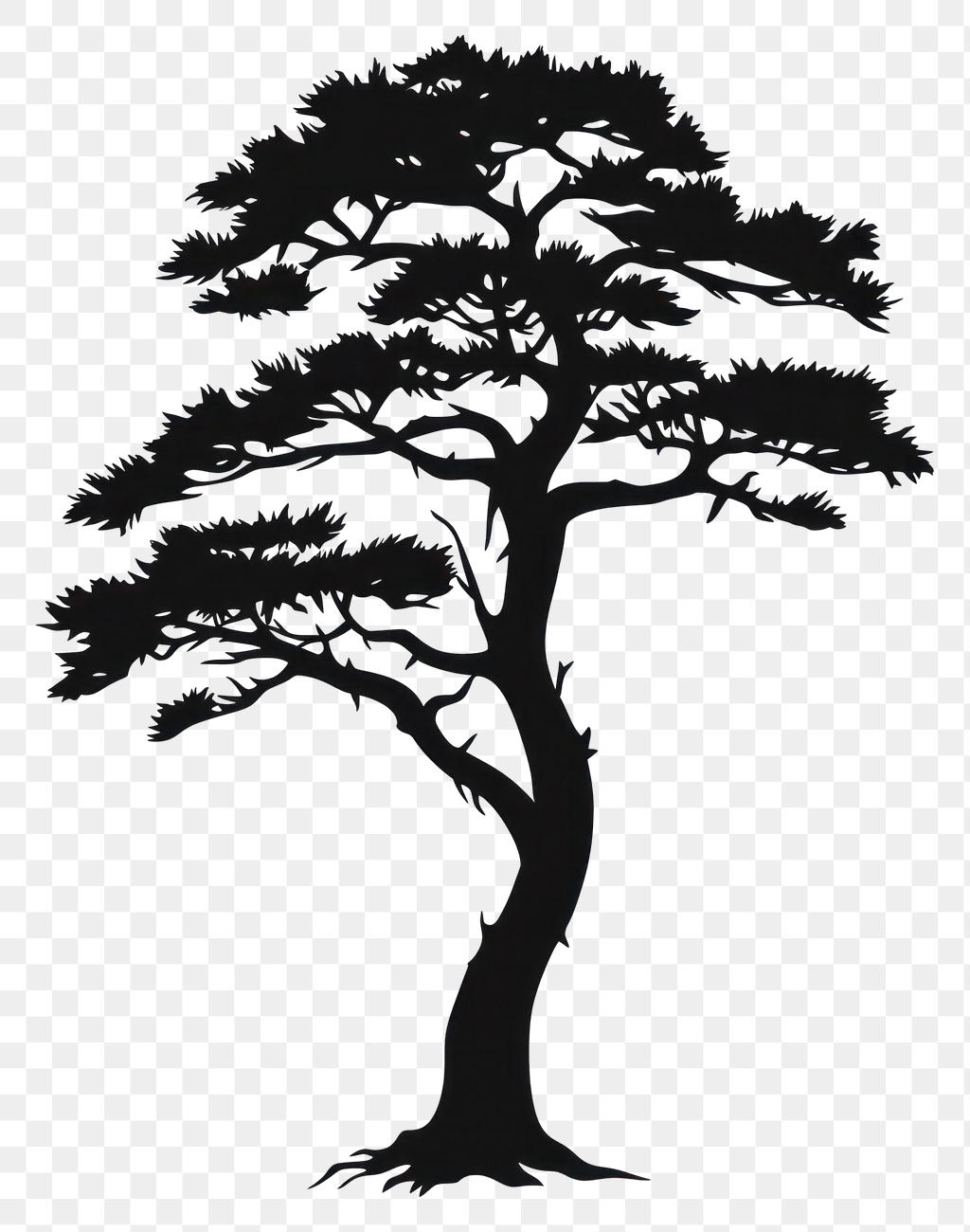 PNG pine tree silhouette drawing | Premium PNG - rawpixel