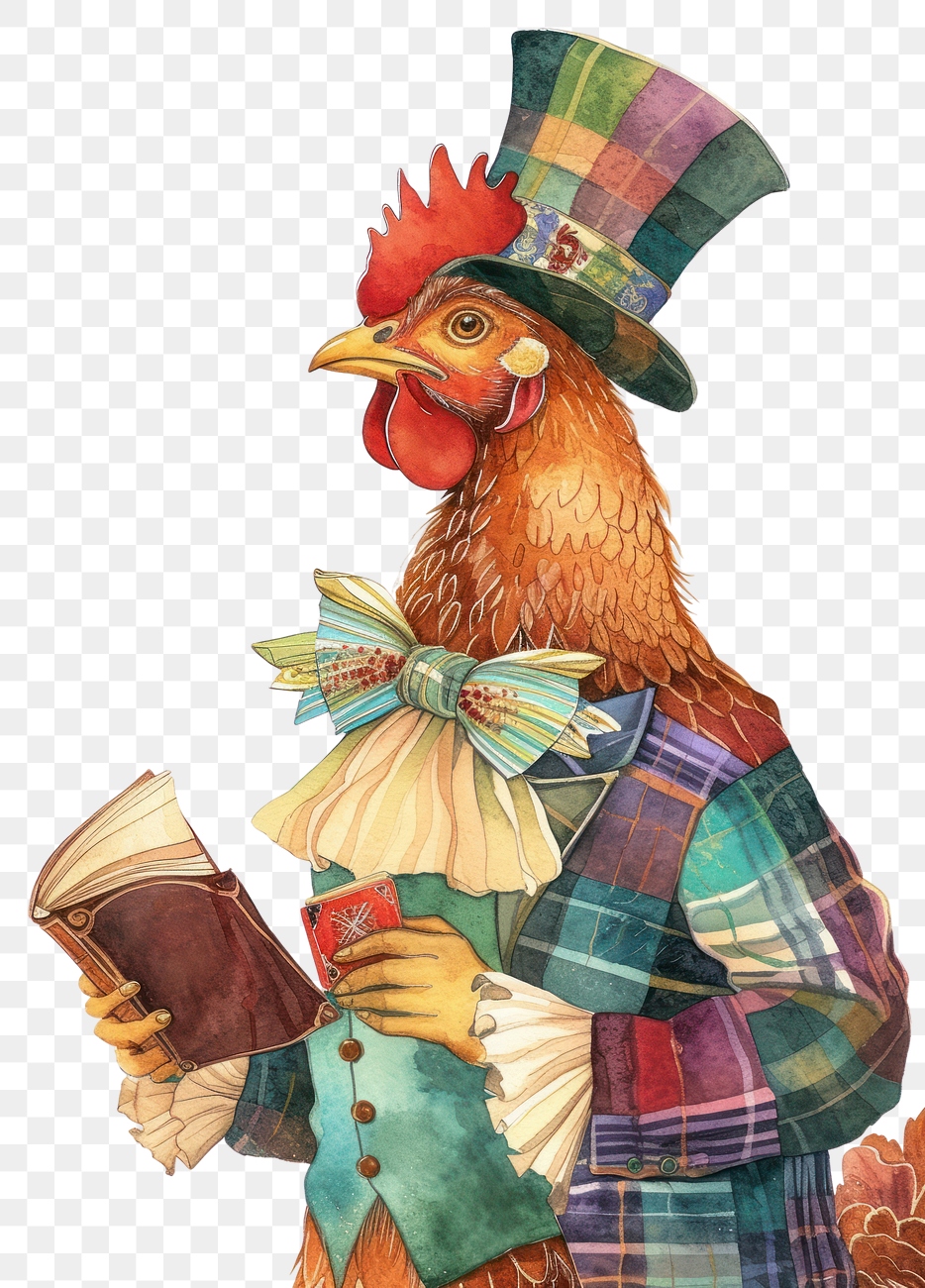PNG Chicken top hat watercolor | Premium PNG - rawpixel
