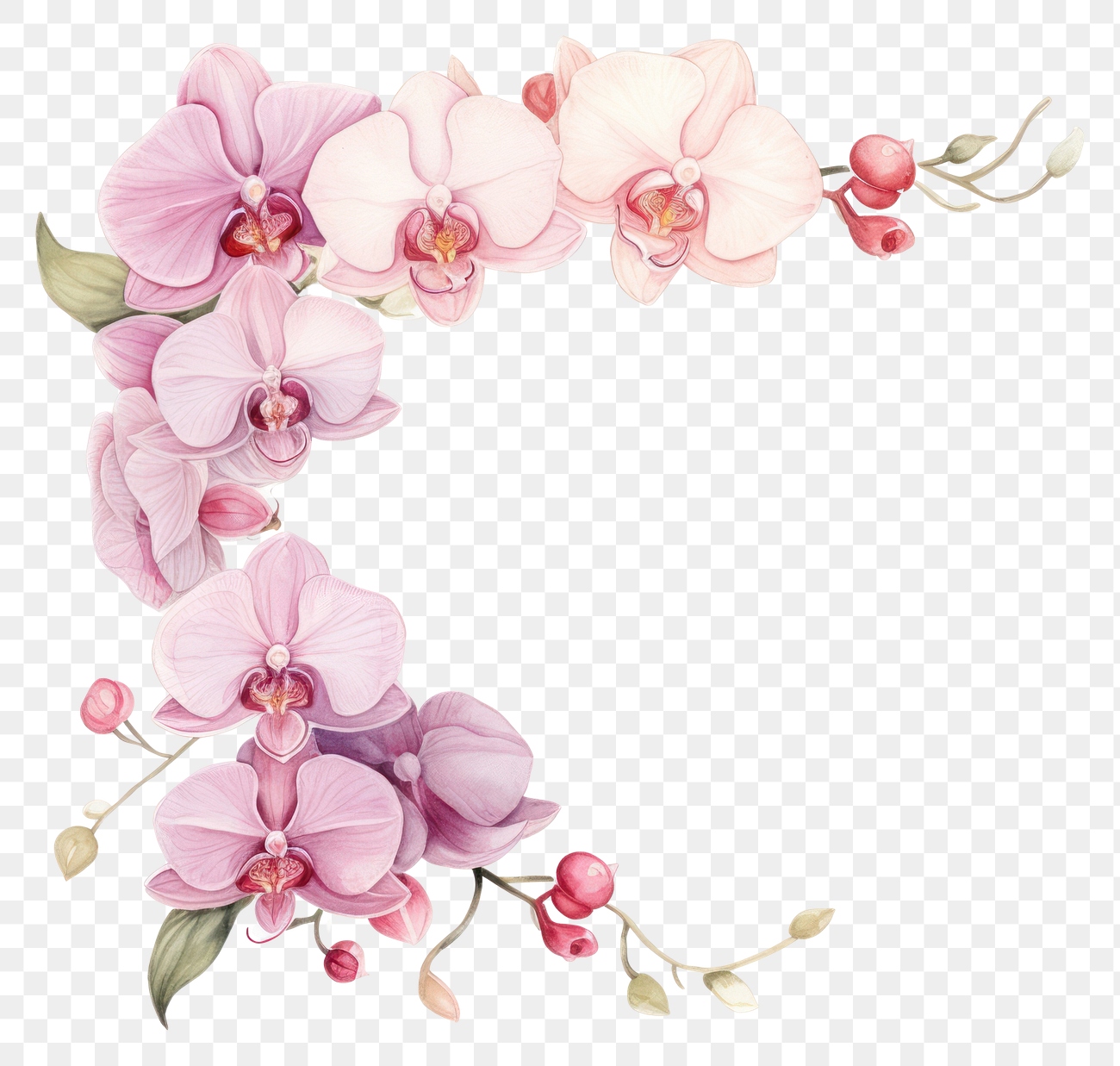 PNG Orchid frame watercolor blossom | Free PNG - rawpixel