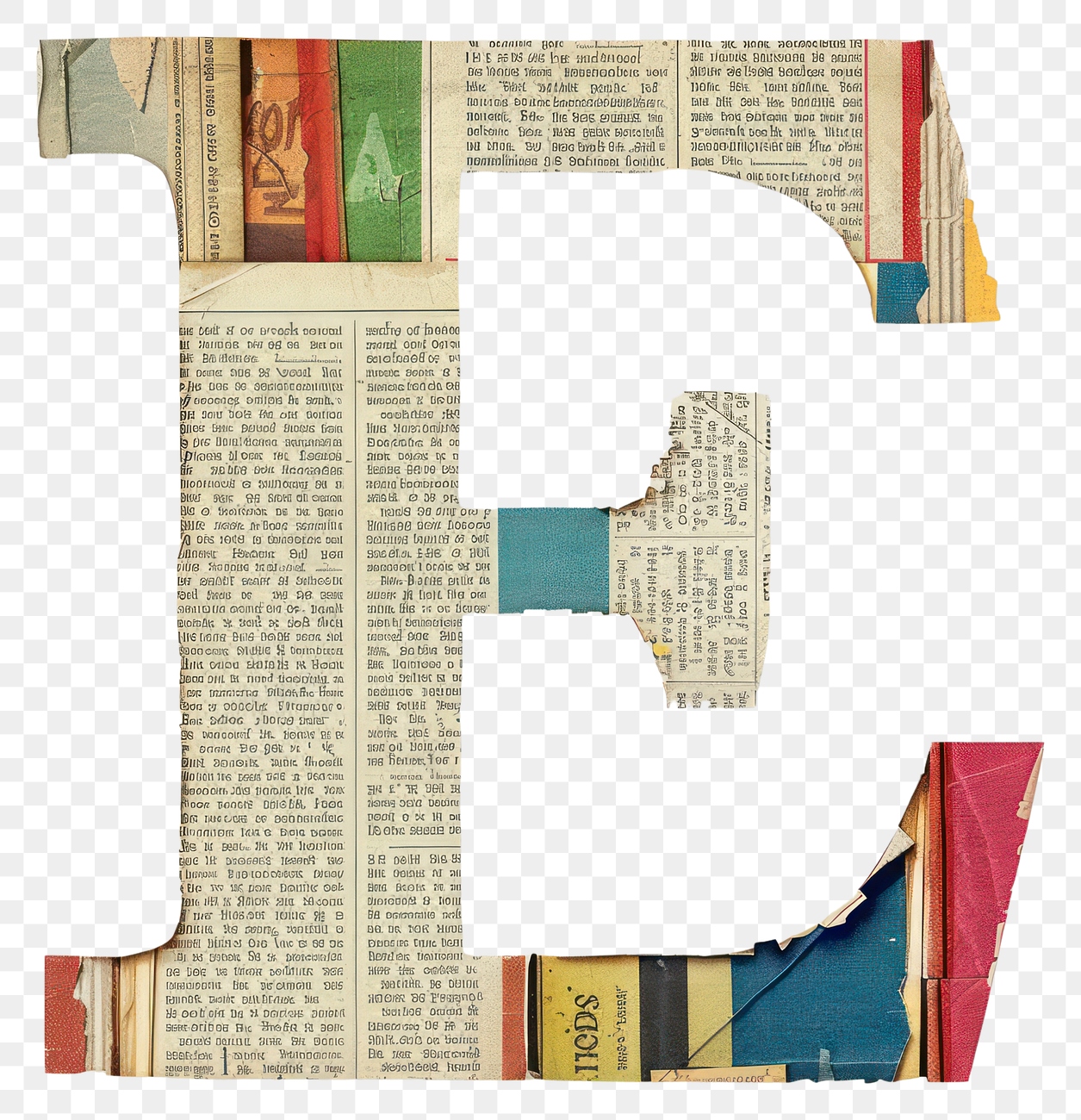Magazine paper letter E collage | Free PNG - rawpixel