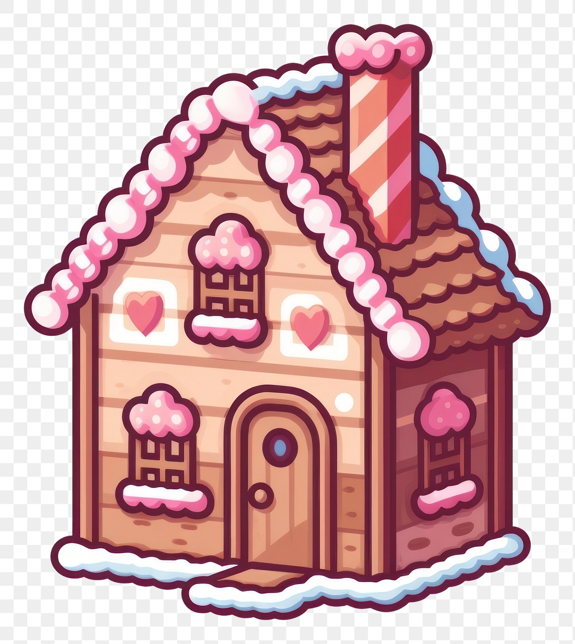 PNG Gingerbread house pixel confectionery | Free PNG - rawpixel