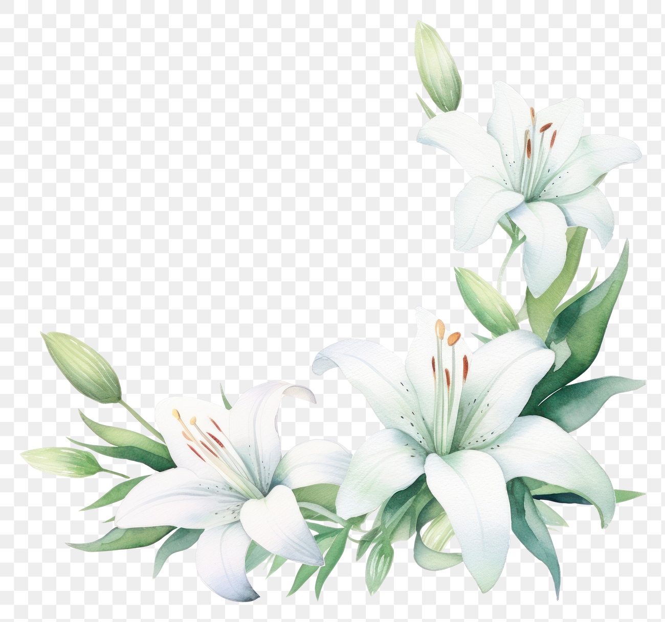 PNG Lily frame watercolor blossom | Premium PNG - rawpixel