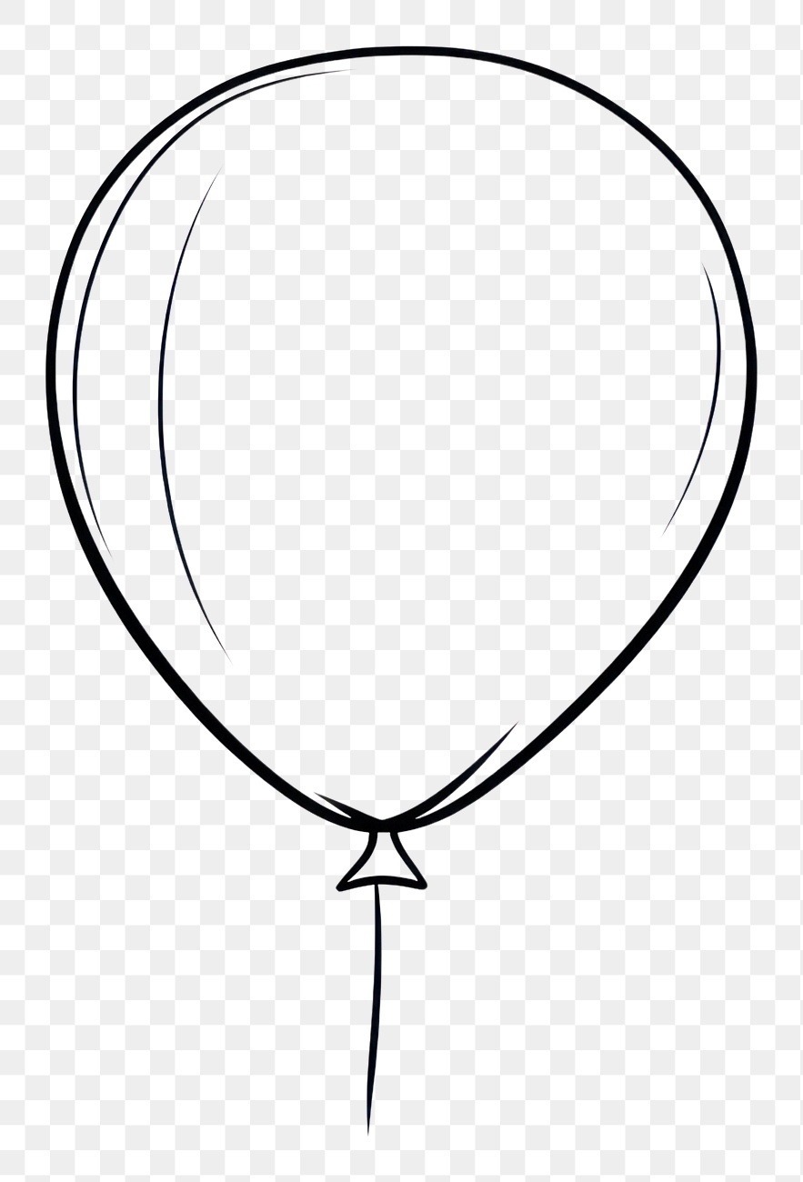 PNG Balloon sketch white line | Premium PNG - rawpixel