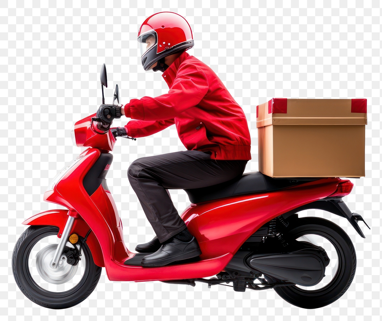 PNG Delivery man riding motorcycle | Premium PNG - rawpixel