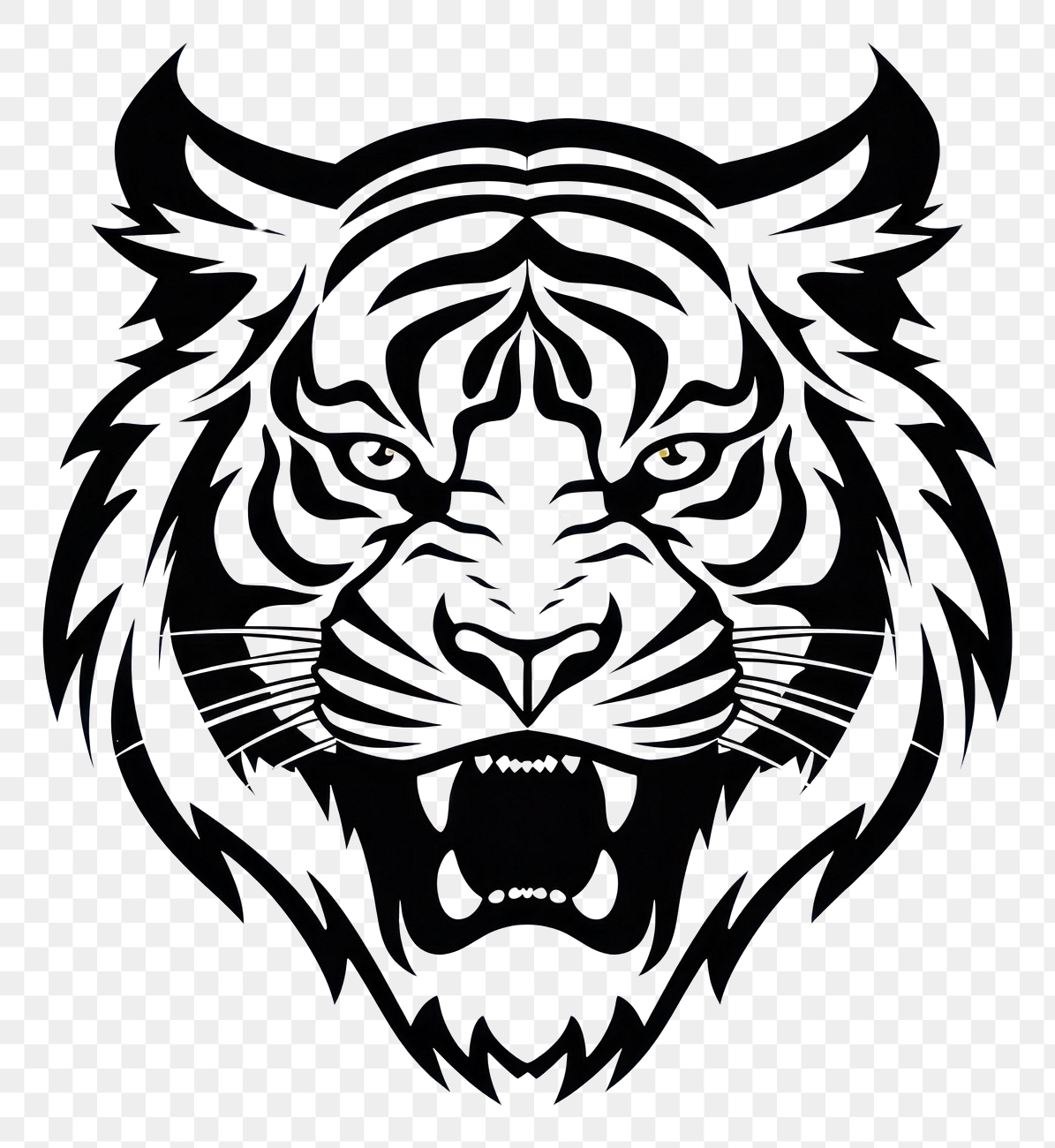 PNG Tiger logo mammal white | Premium PNG - rawpixel