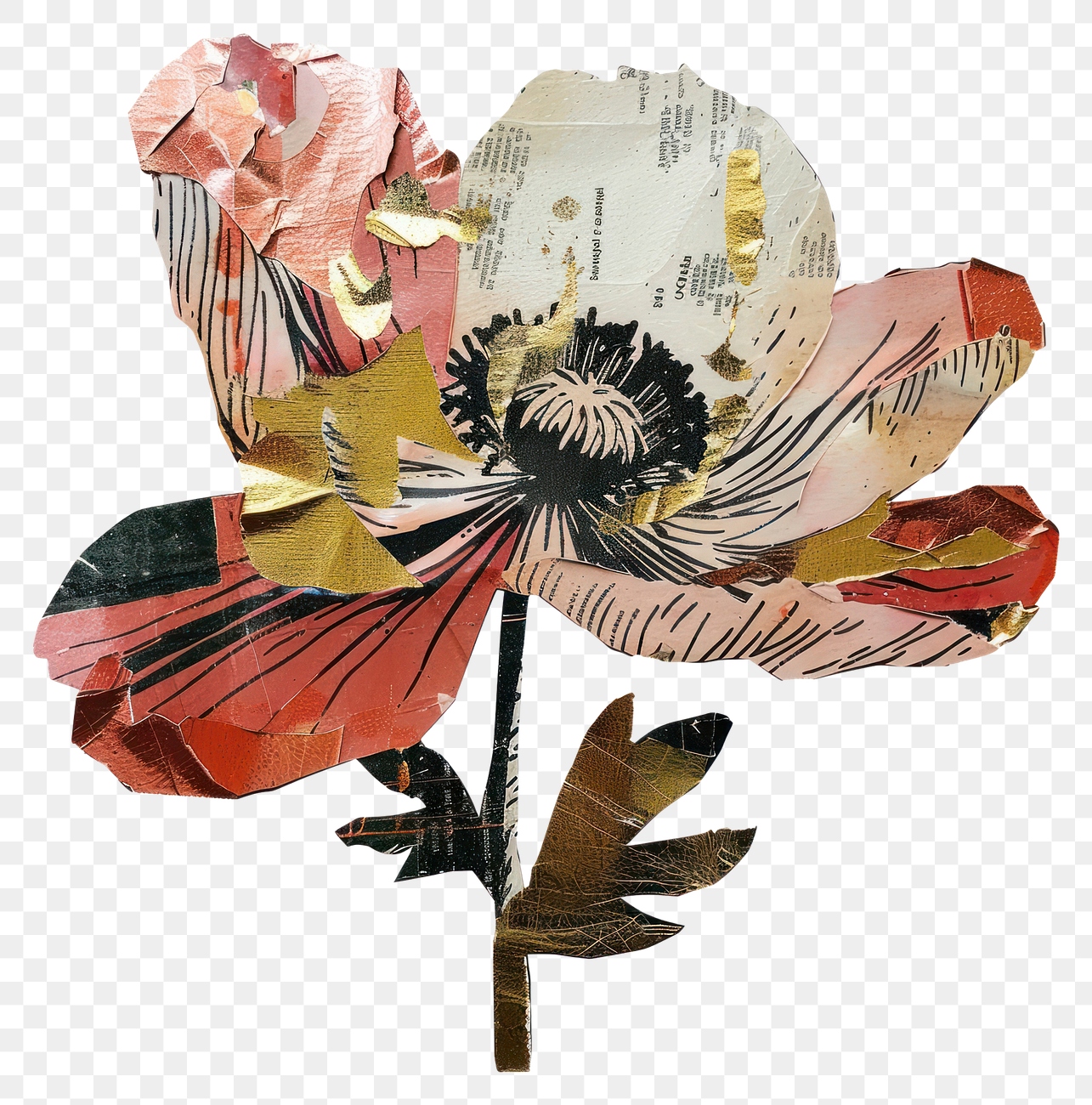 PNG Poppy shape collage cutouts | Premium PNG - rawpixel