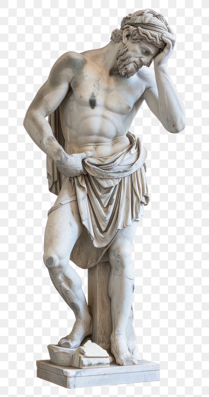 PNG Greek statue thinking sculpture | Premium PNG - rawpixel