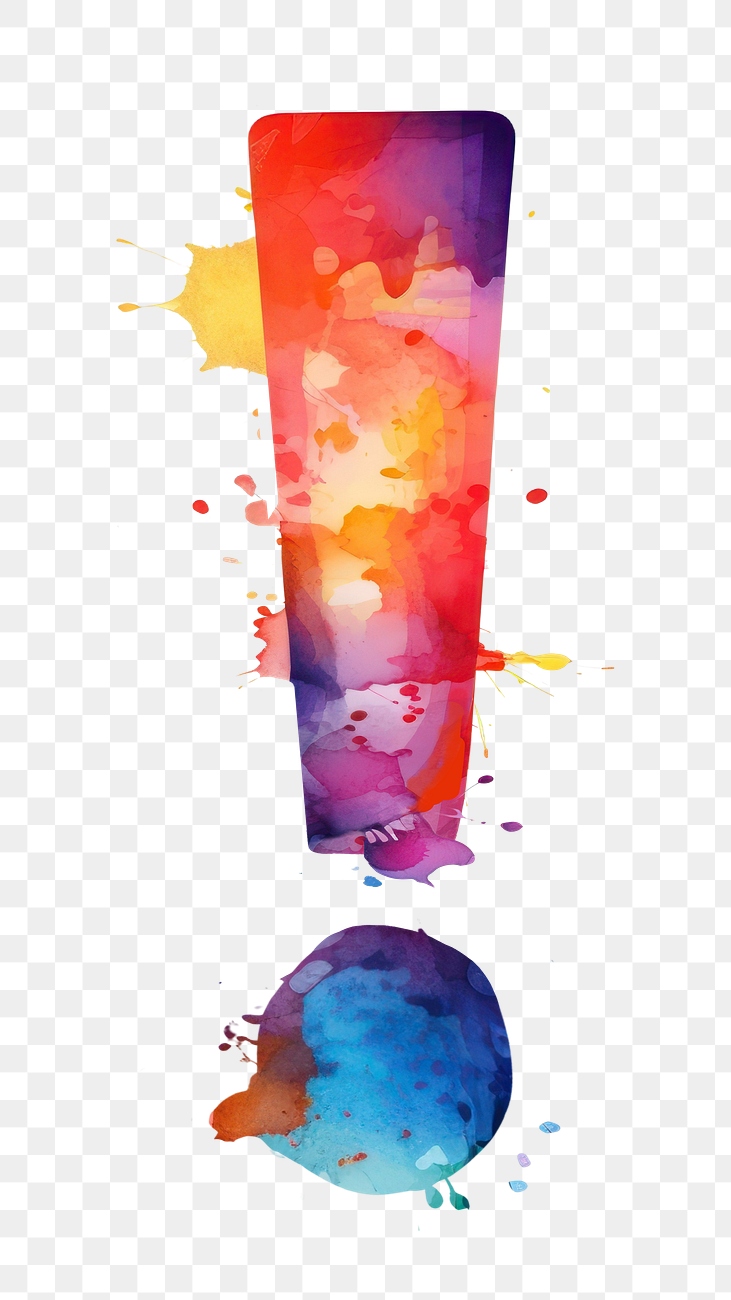 Exclamation mark png splashed watercolor | Free PNG - rawpixel