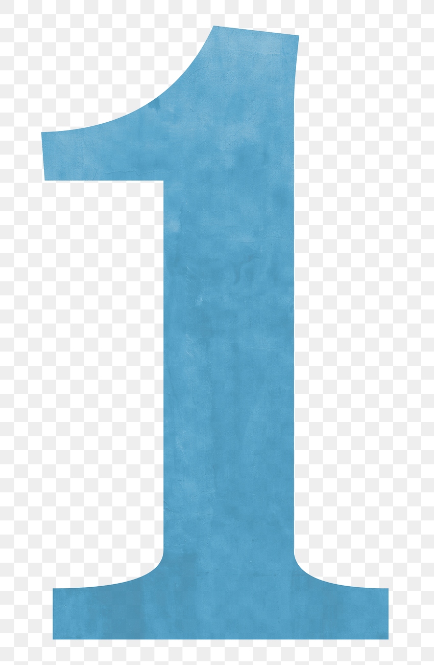 Number 1 png blue, transparent | Premium PNG - rawpixel