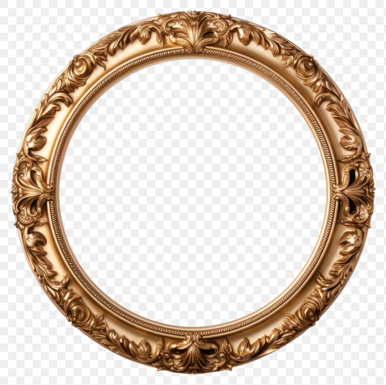 PNG Baroque circle Gold Frame | Premium PNG - rawpixel