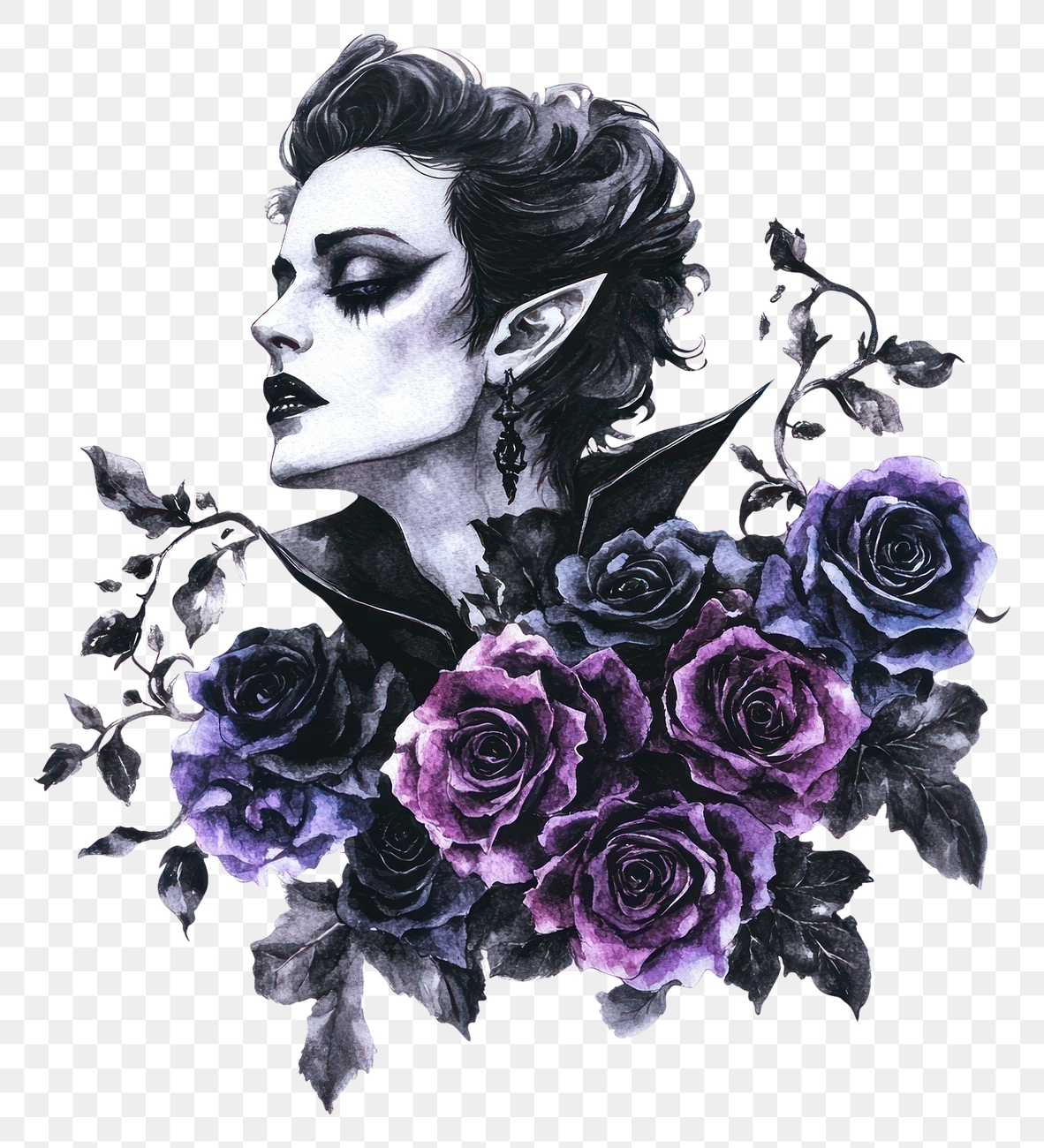 PNG Illustration vampire roses art | Free PNG - rawpixel