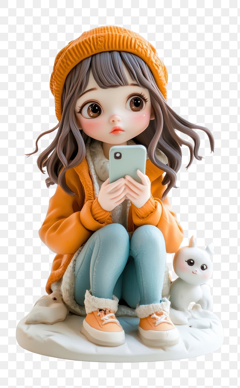 PNG portrait girl smartphone clothing | Free PNG - rawpixel