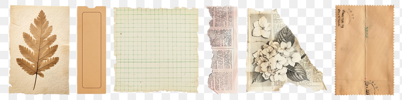 PNG Vintage paper collage elements, | Premium PNG - rawpixel
