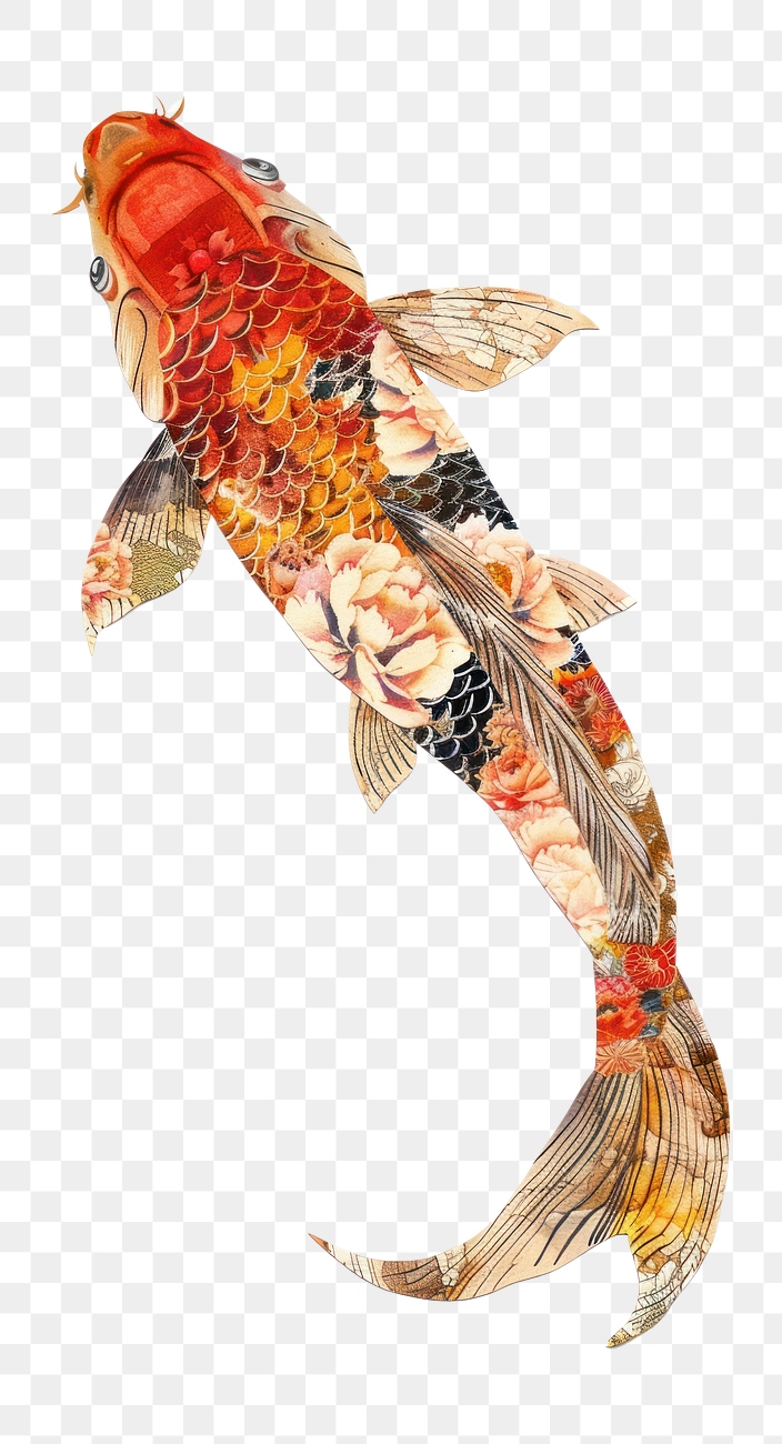 PNG Koi fish shape collage | Free PNG - rawpixel
