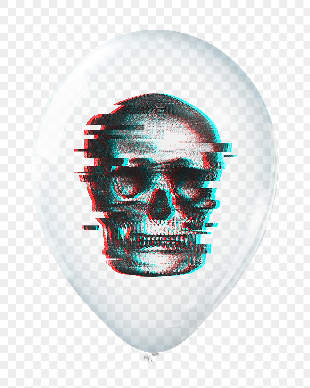 Glitch skeleton png clear balloon, | Premium PNG - rawpixel