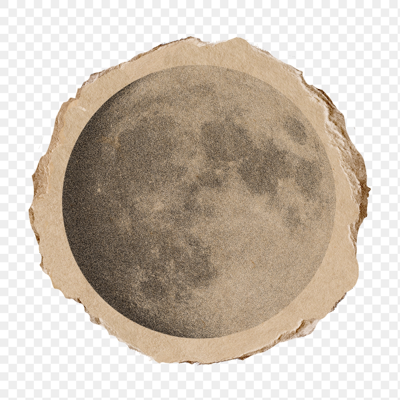 Moon png sticker, brown torn | Premium PNG - rawpixel