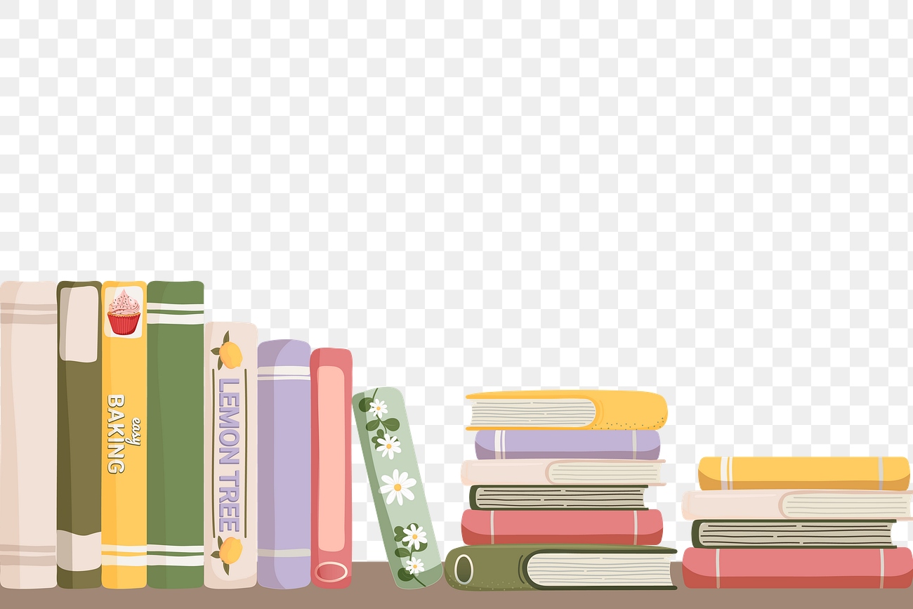 Book stack png border, cute | Premium PNG - rawpixel