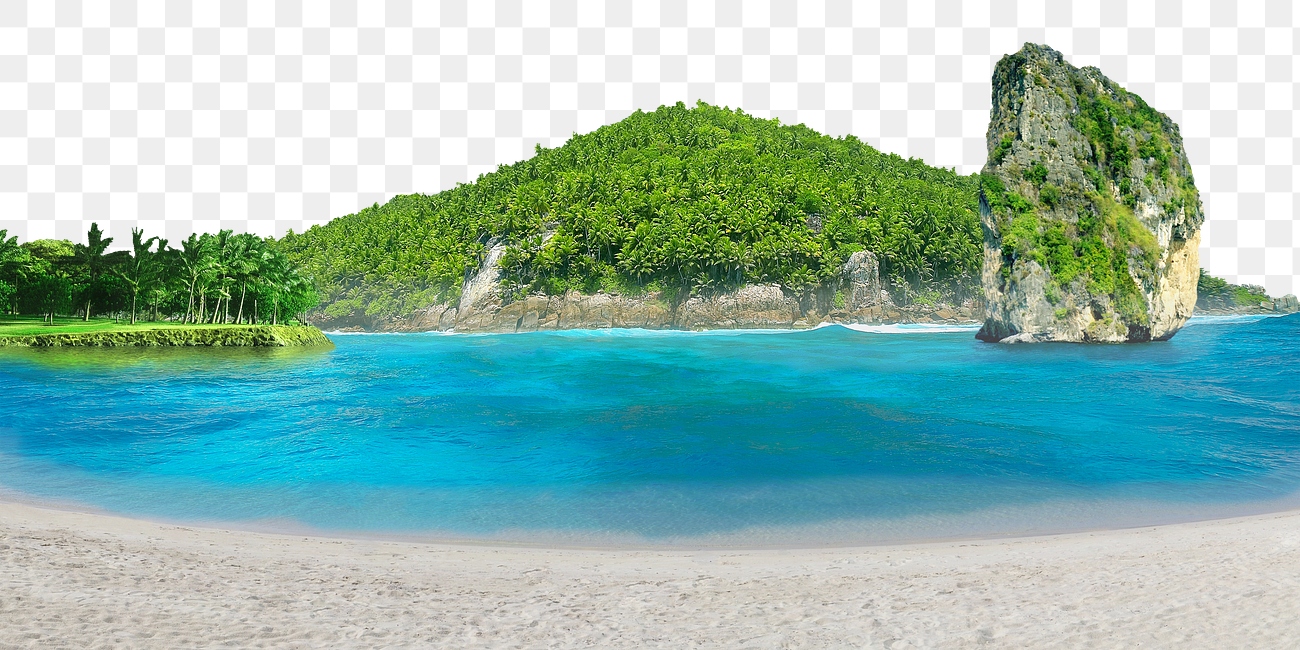 Tropical island png border, nature, | Free PNG - rawpixel