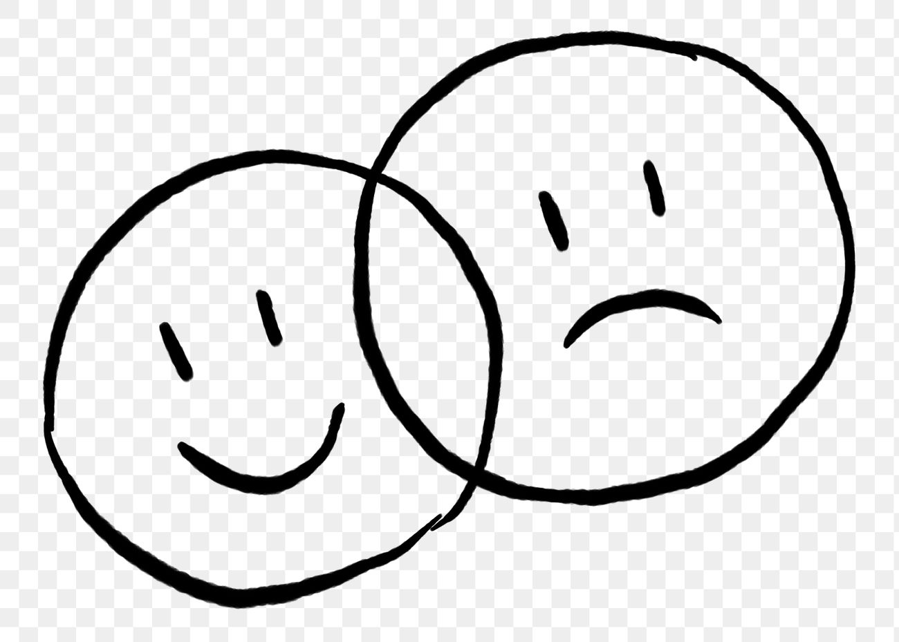 Bipolar png emoji doodle, illustration, | Premium PNG - rawpixel