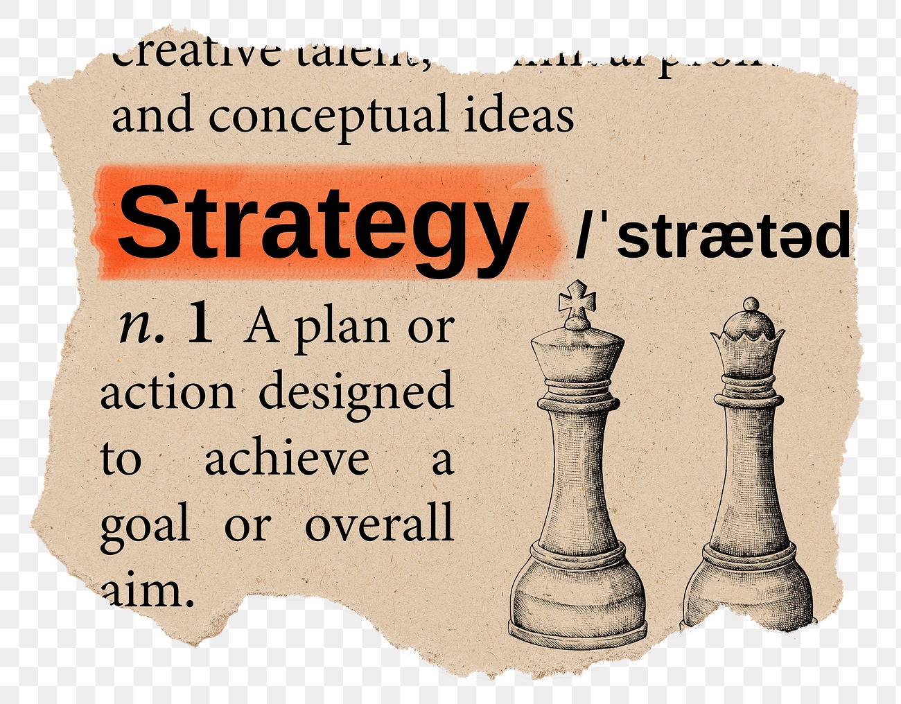 Strategy png dictionary word sticker, | Free PNG - rawpixel