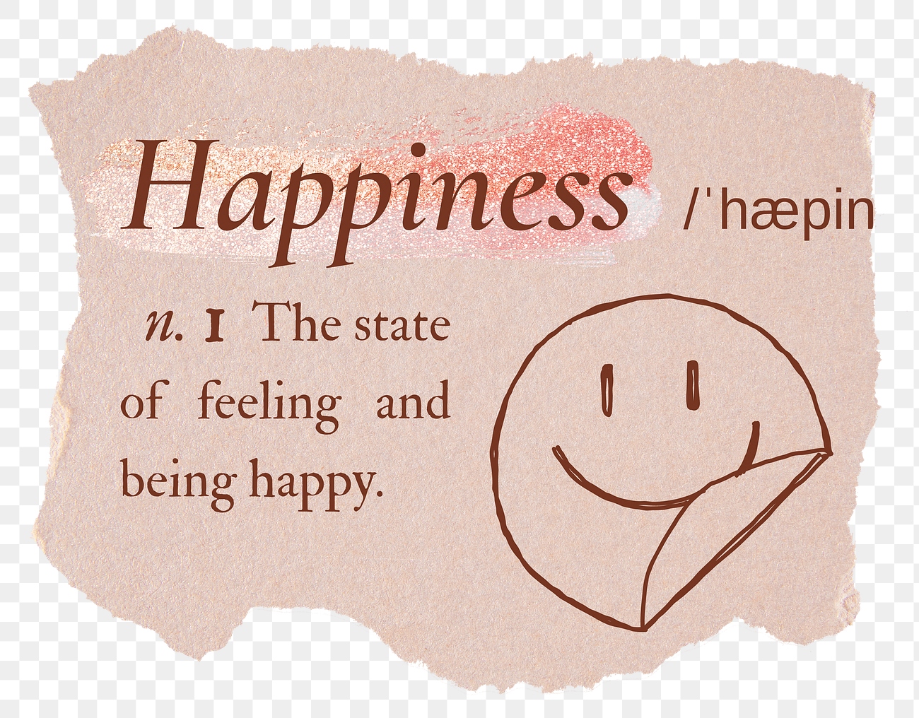 Happiness png dictionary word sticker, | Premium PNG - rawpixel
