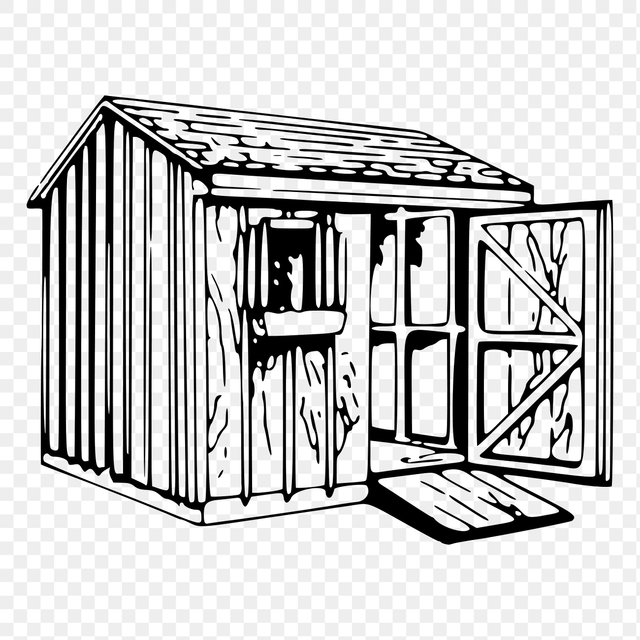 Wooden shed png sticker illustration | Free PNG - rawpixel