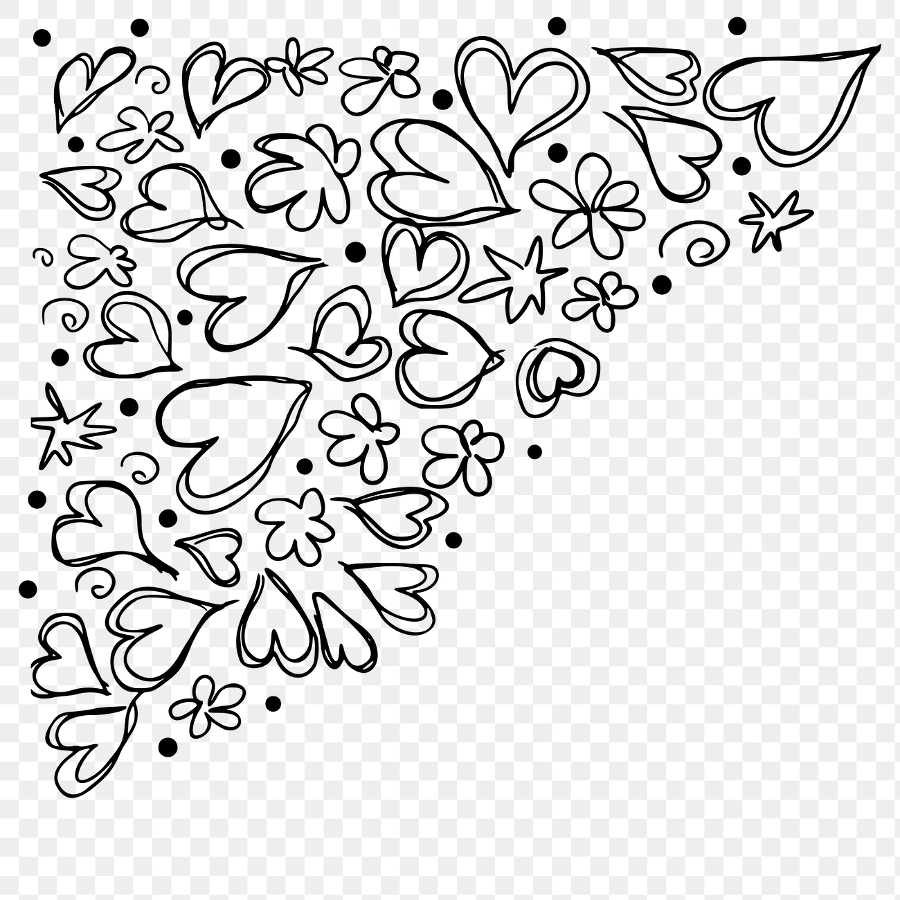 Doodle heart border png sticker | Free PNG - rawpixel