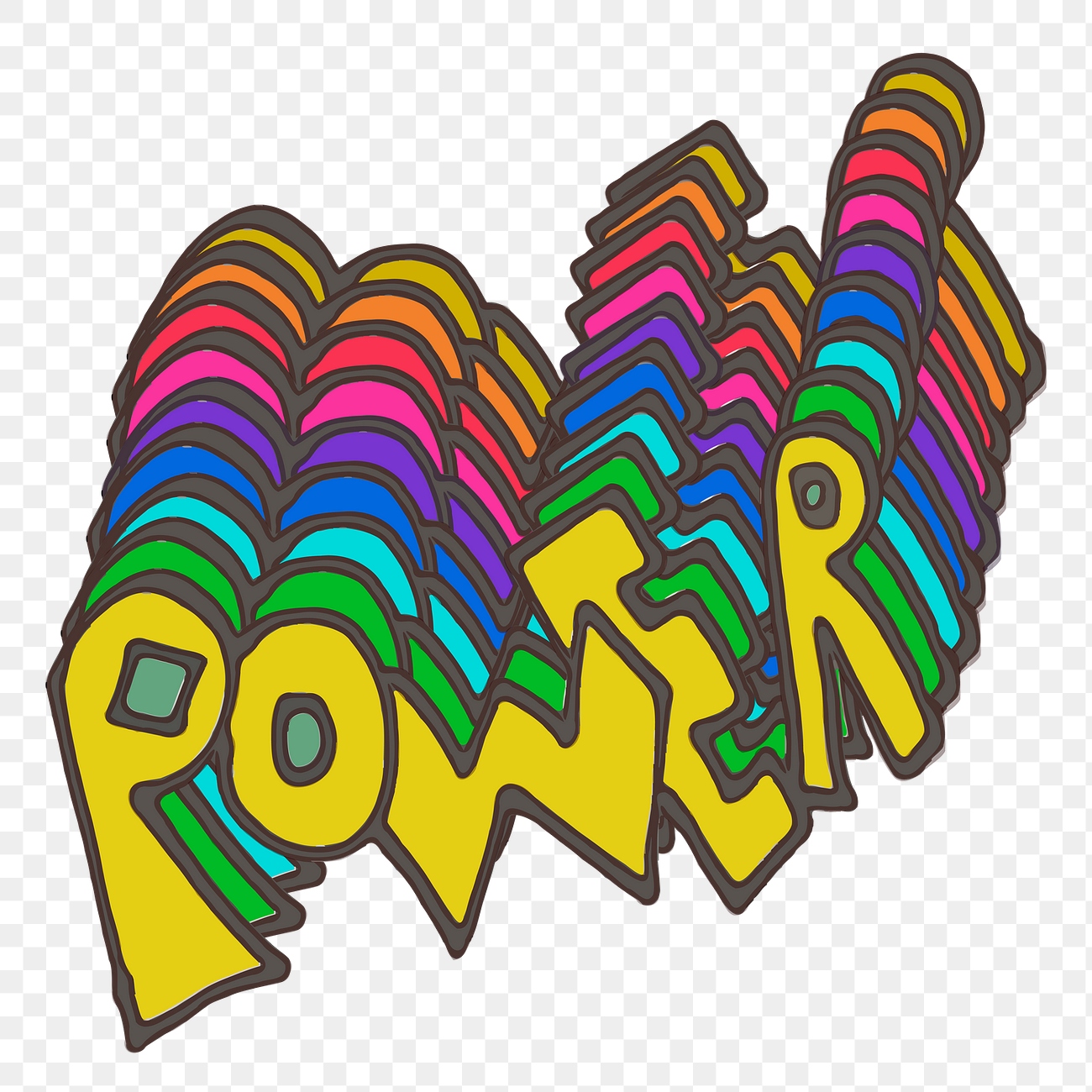 Power typography png sticker, transparent | Free PNG - rawpixel