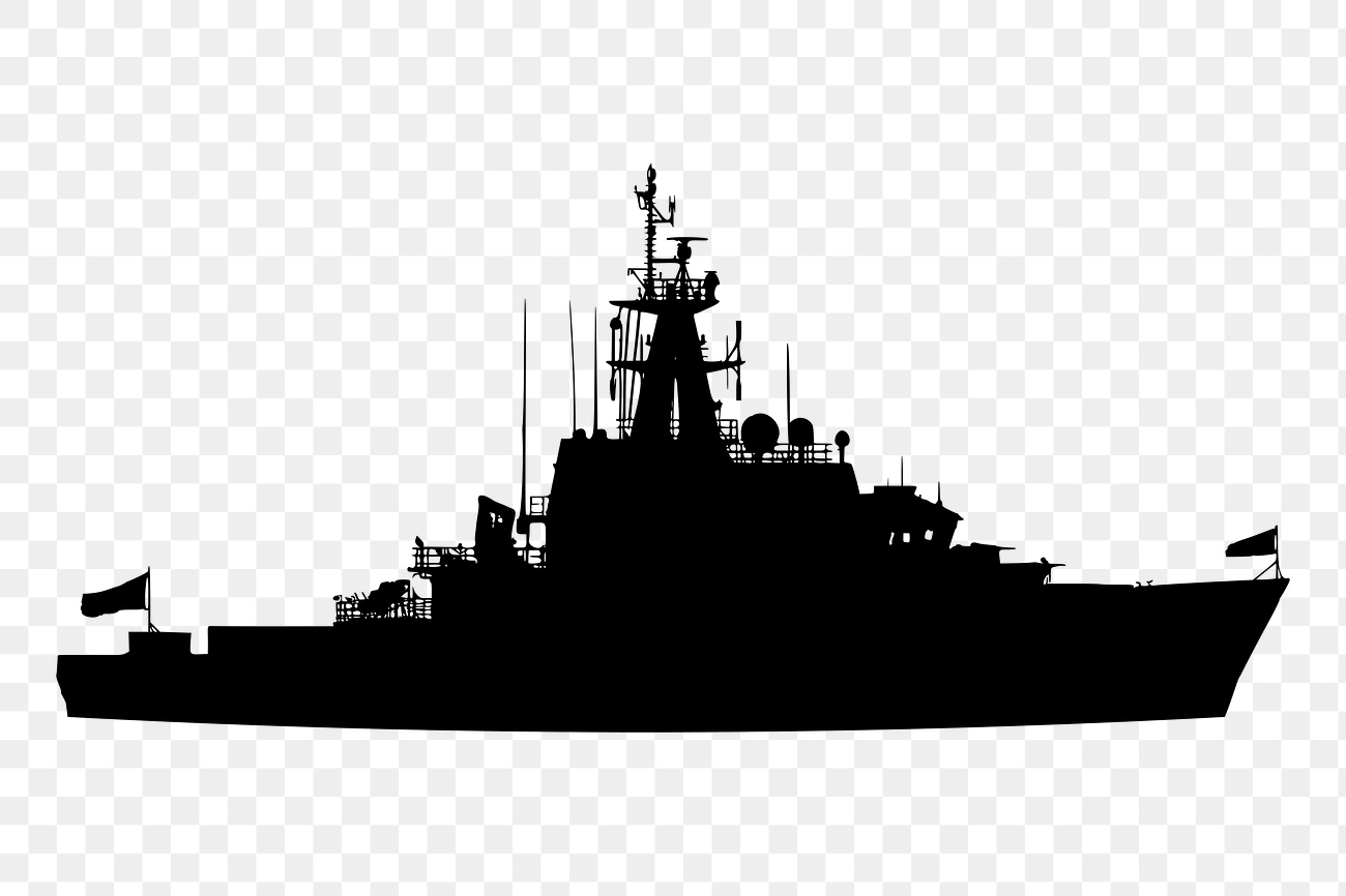 Battleship silhouette png sticker transportation | Free PNG - rawpixel