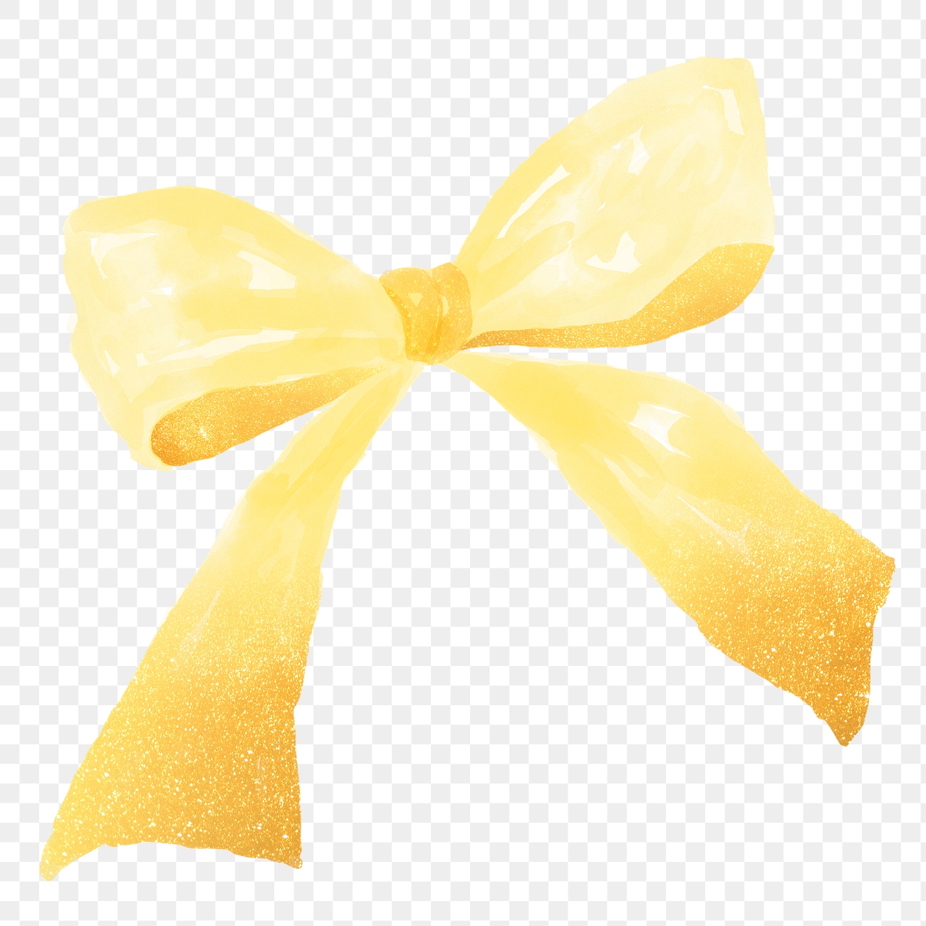 Yellow bow png sticker, watercolor | Premium PNG - rawpixel