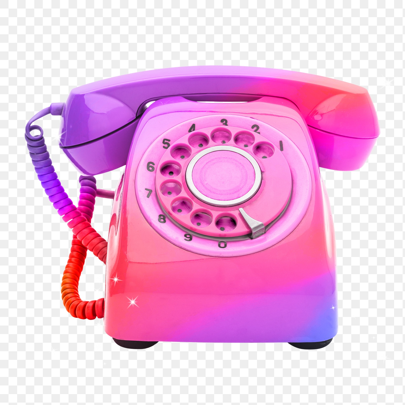 Png colorful retro telephone sticker, | PNG - rawpixel