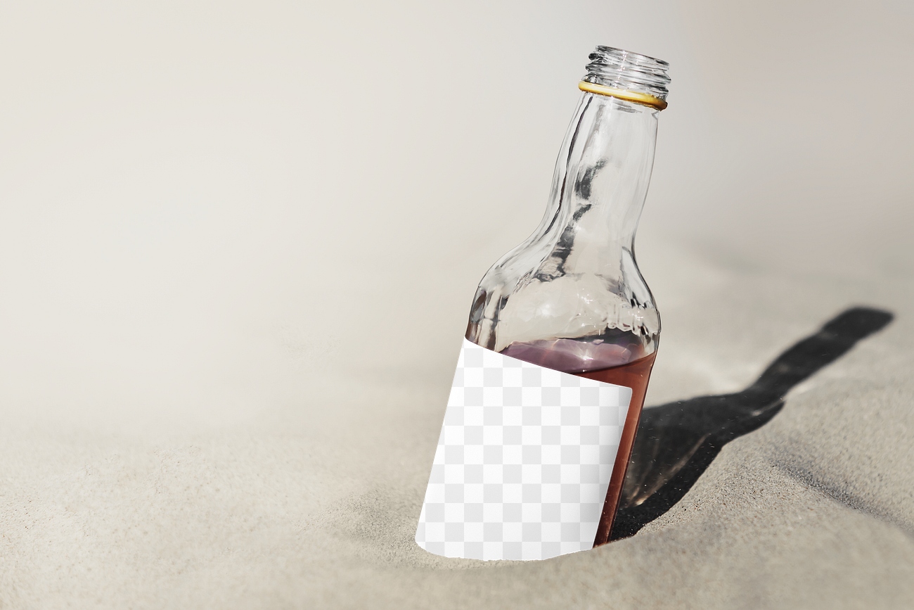 Glass bottle label png mockup, | Free PNG - rawpixel