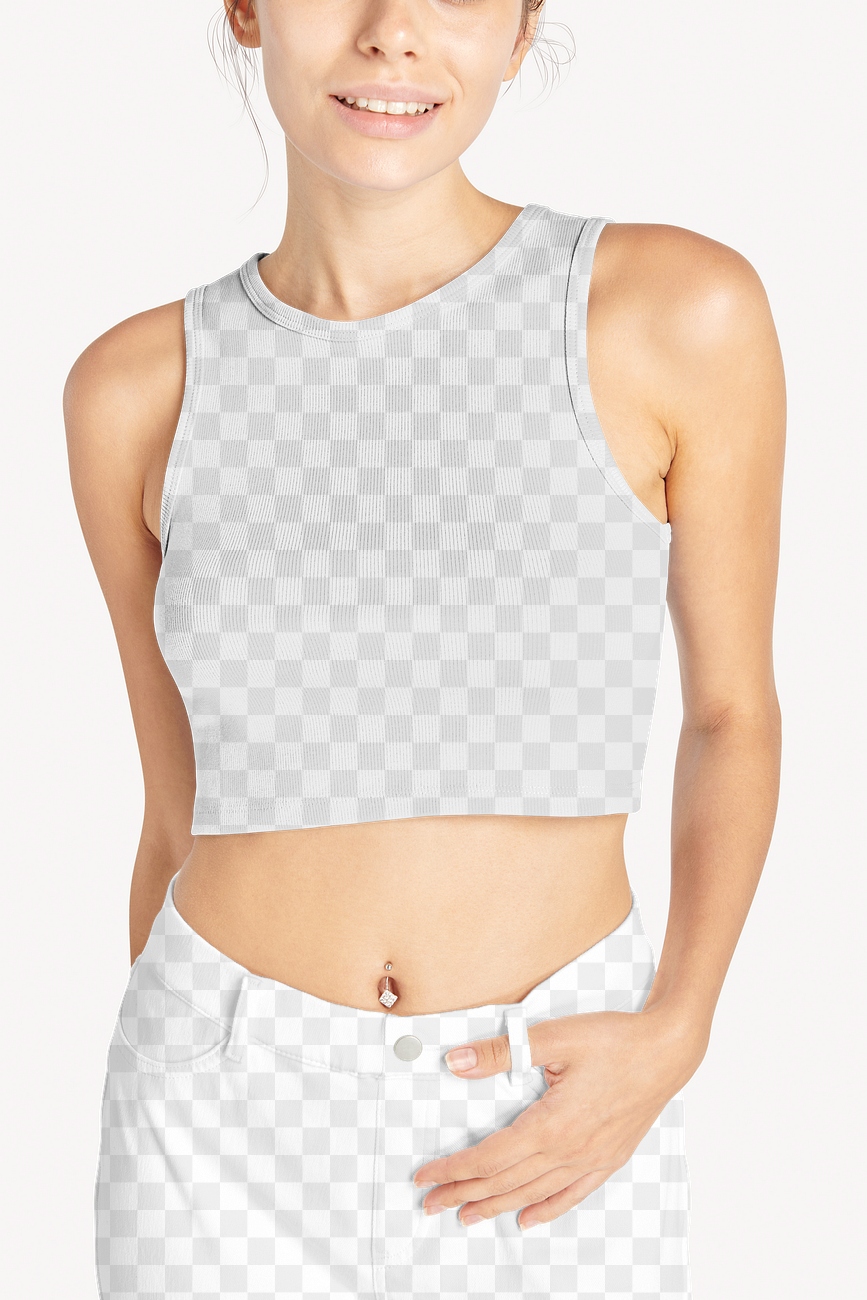 Crop top png mockup, women's | Premium PNG - rawpixel
