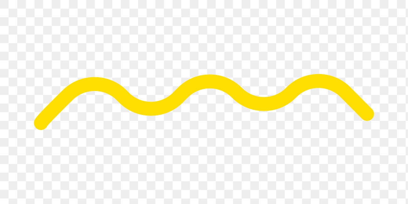 Yellow line png sticker, squiggly, | Premium PNG - rawpixel