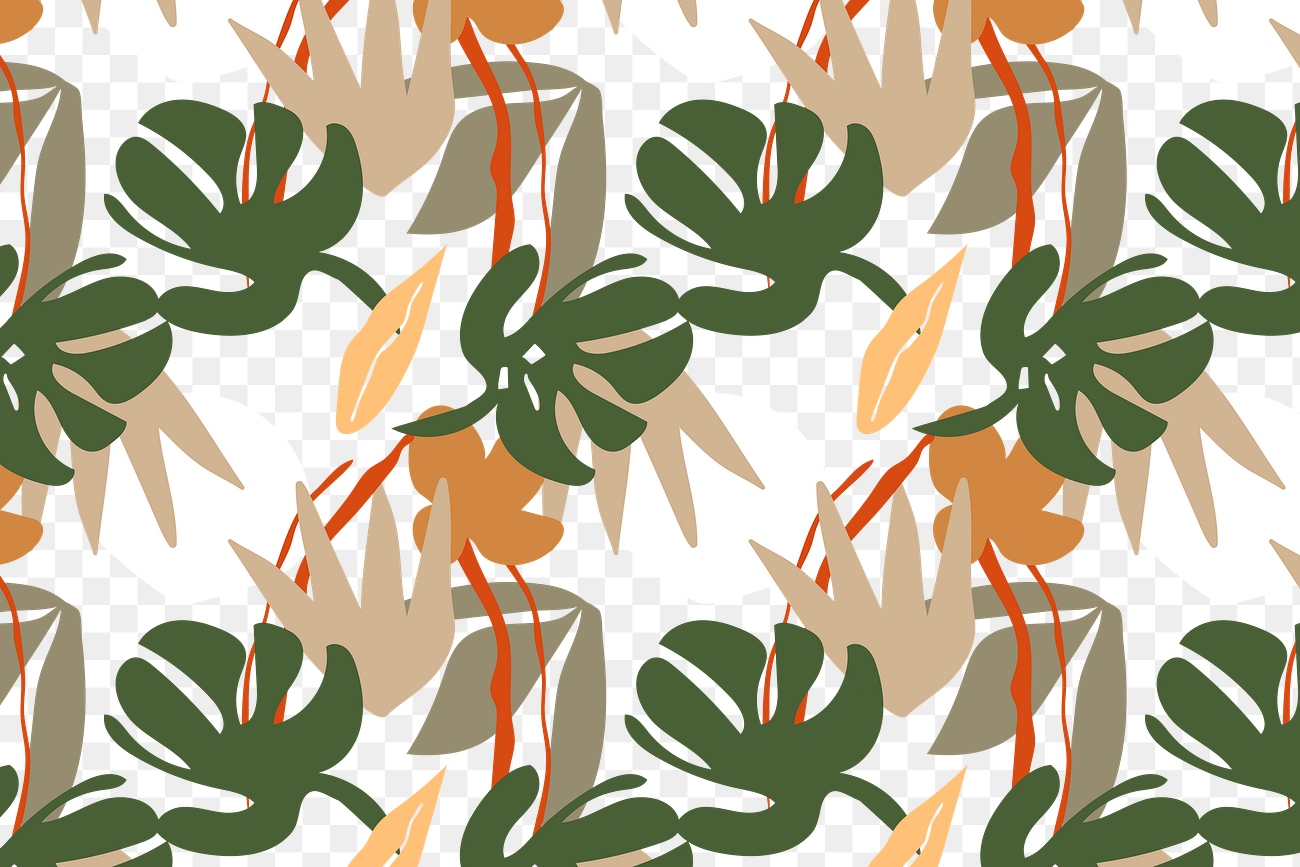 Leaf pattern png background, transparent | Premium PNG - rawpixel