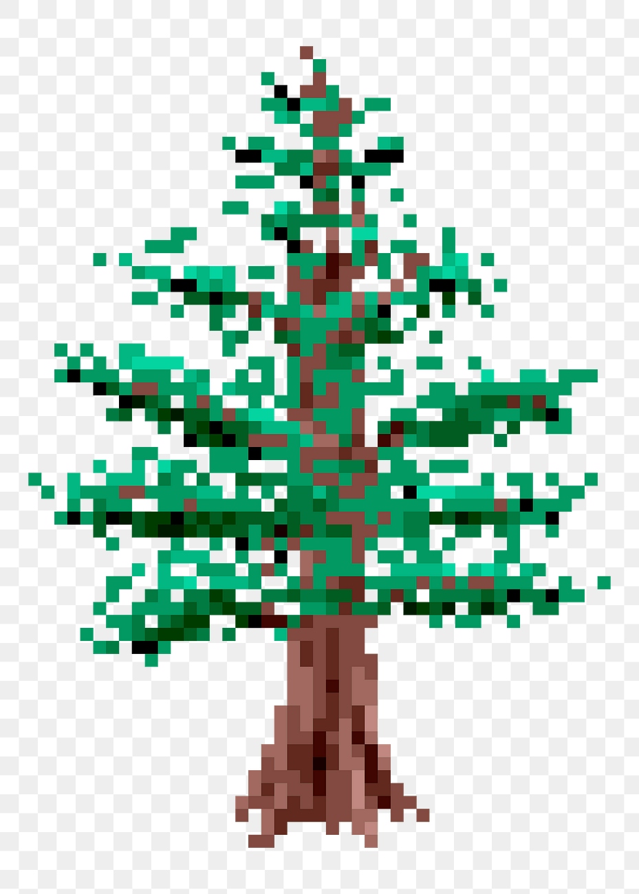 Pixel tree png illustration, transparent | Free PNG - rawpixel