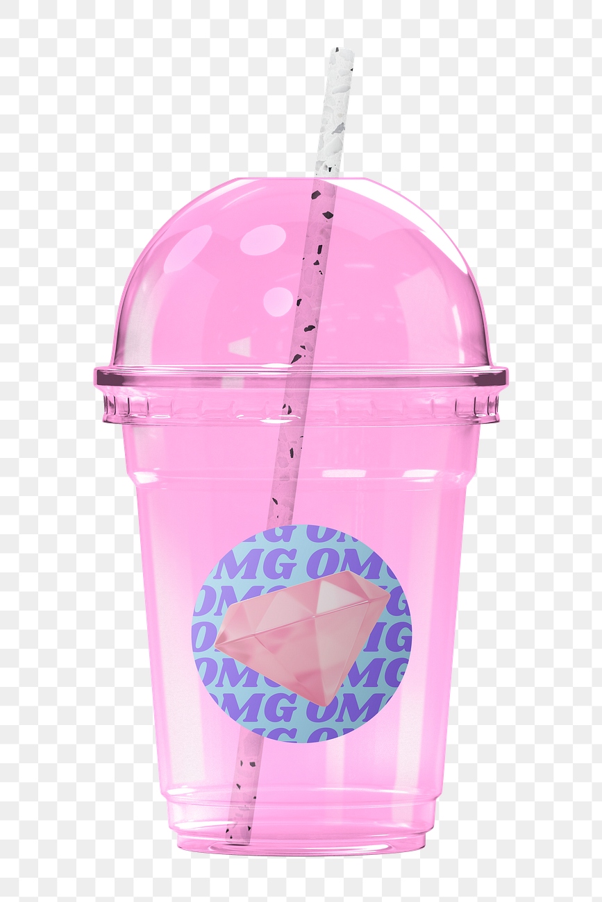 Png pink plastic cup sticker, | Premium PNG - rawpixel