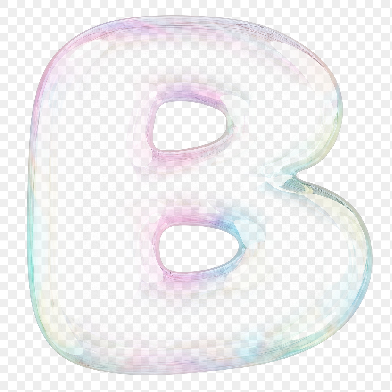 B png letter sticker, 3D | Premium PNG - rawpixel