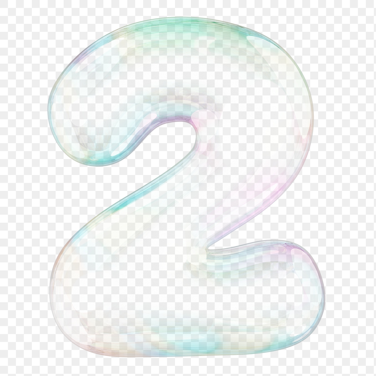 2 number png sticker, 3D | Premium PNG - rawpixel